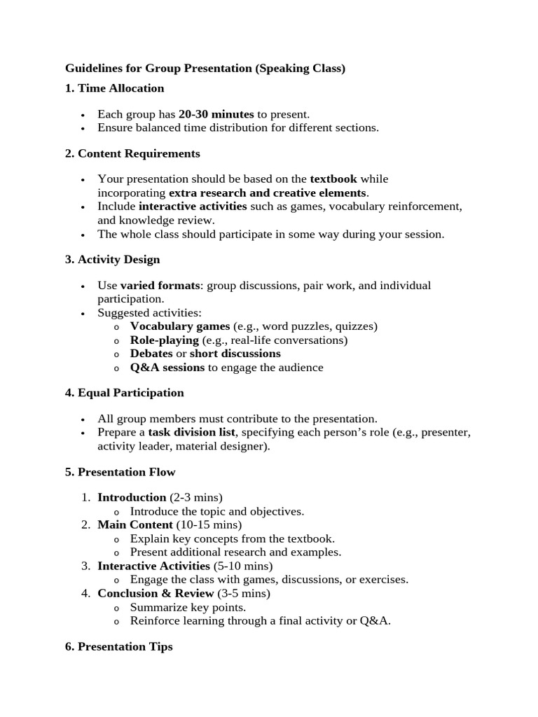 Guide Speaking Groupwork | PDF