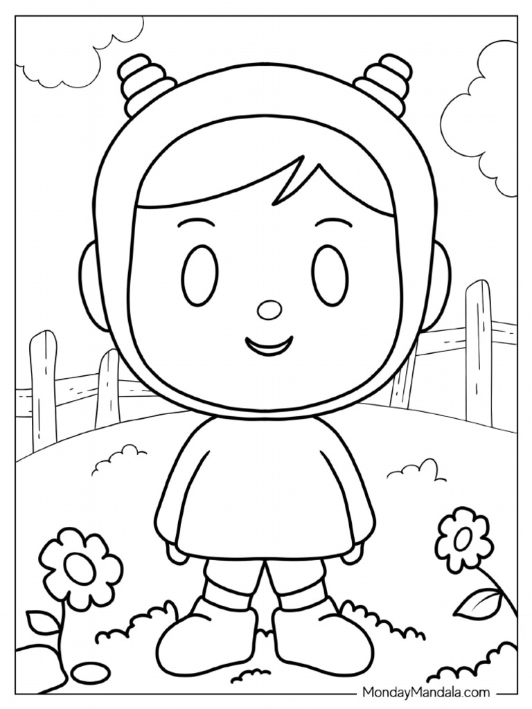 Simple Outline of Nina From Pocoyo | PDF