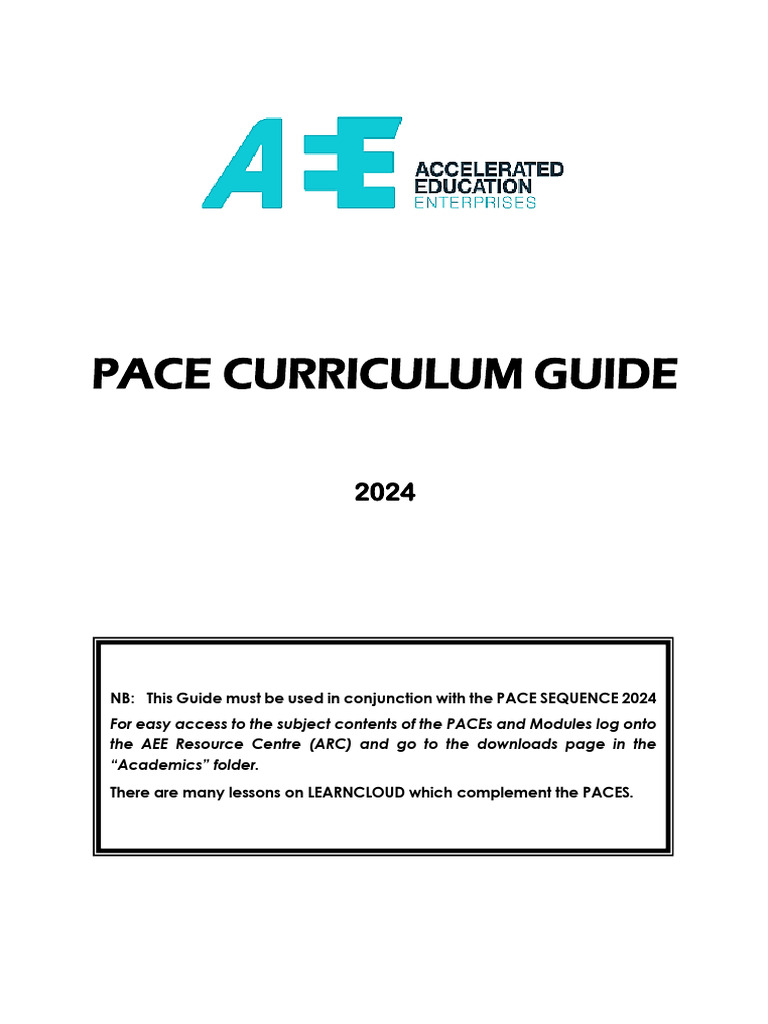 AEE SA PACE Curriculum Guide 2024 | PDF | Division (Mathematics ...