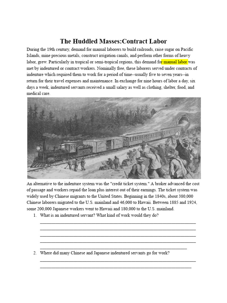 Indentured Labor in The Empire | PDF | Slavery | Unfree Labour