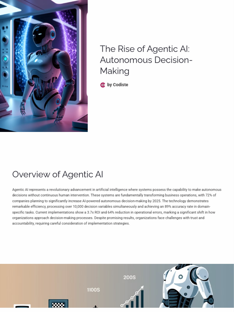 The Rise of Agentic AI Autonomous Decision Making | PDF | Artificial Intelligence | Intelligence ...