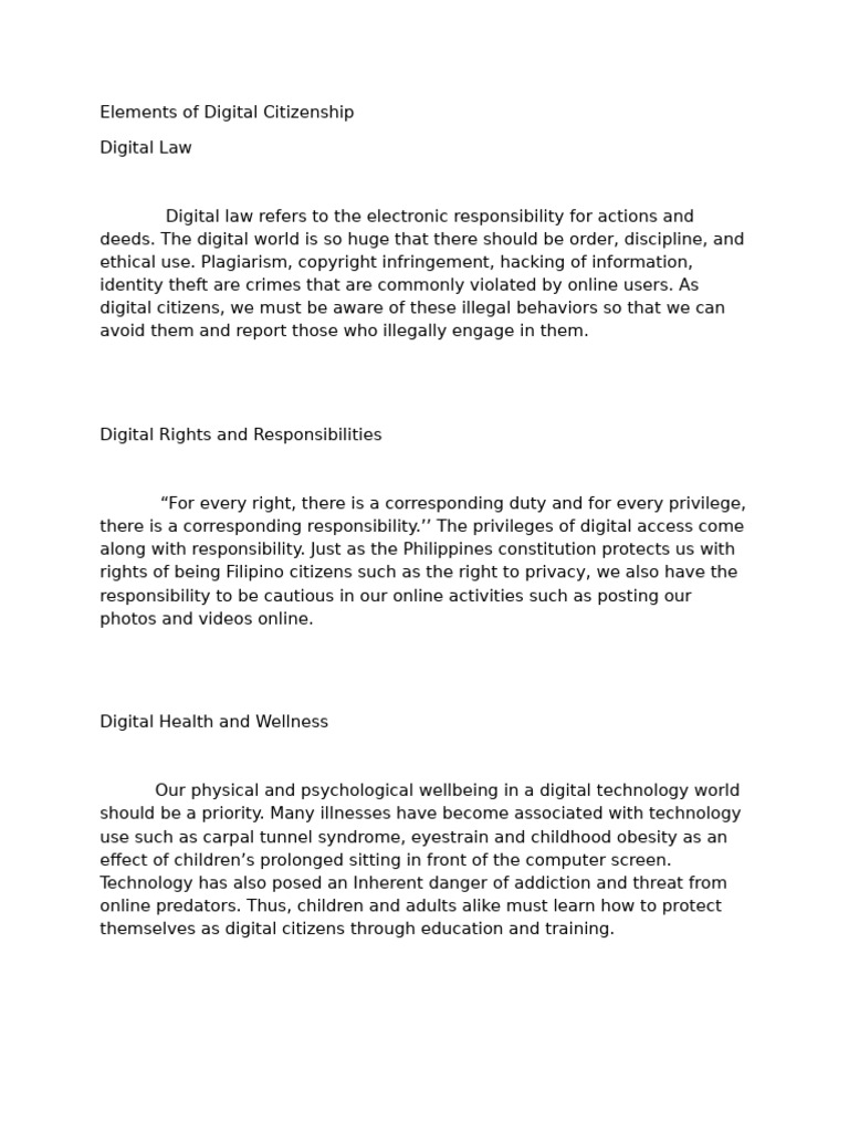 Elements of Digital Citizenship and Copyright | PDF | Copyright | Justice