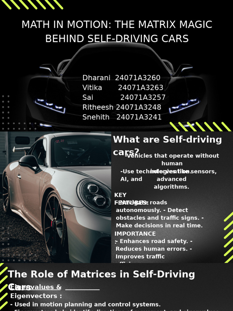 Math in Motion The Matrix Magic Behind Self-Driving Cars PDF | PDF ...