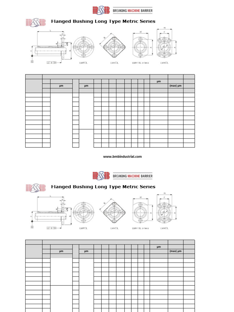 LMF LMK LMH... L Long Type Flanged Bushing | PDF | Cricket Competitions | International Cricket ...