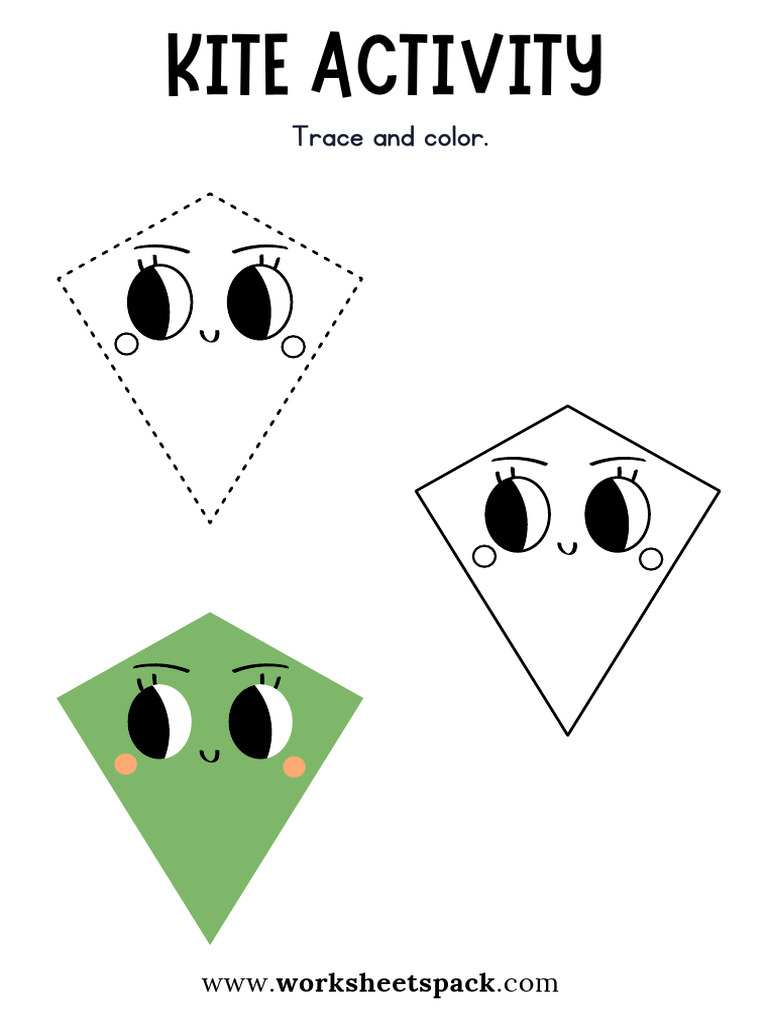 Free Kite Shape Activity Educational Worksheet PDF For Students | PDF