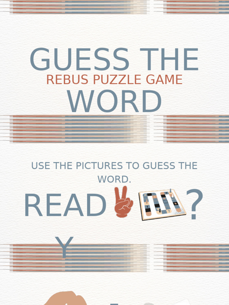 Blue Orange Tan Fun Rebus Puzzle Game Presentation | PDF