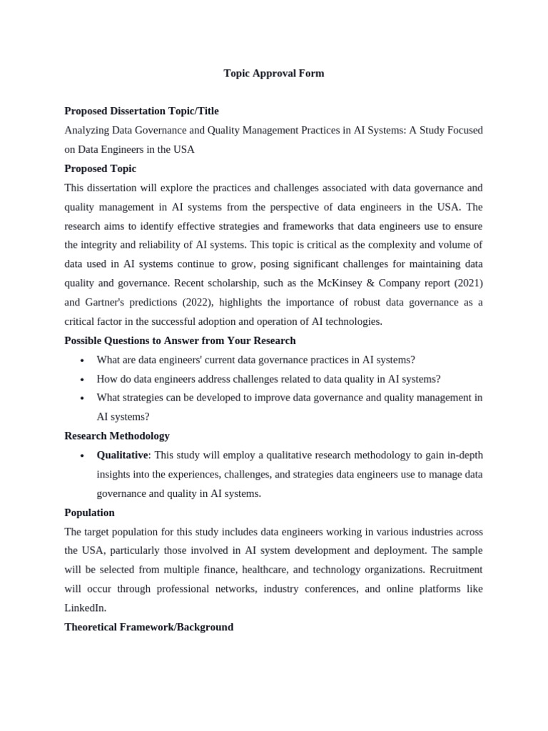 Topic Approval Form (Jan 25) | PDF | Governance | Artificial Intelligence