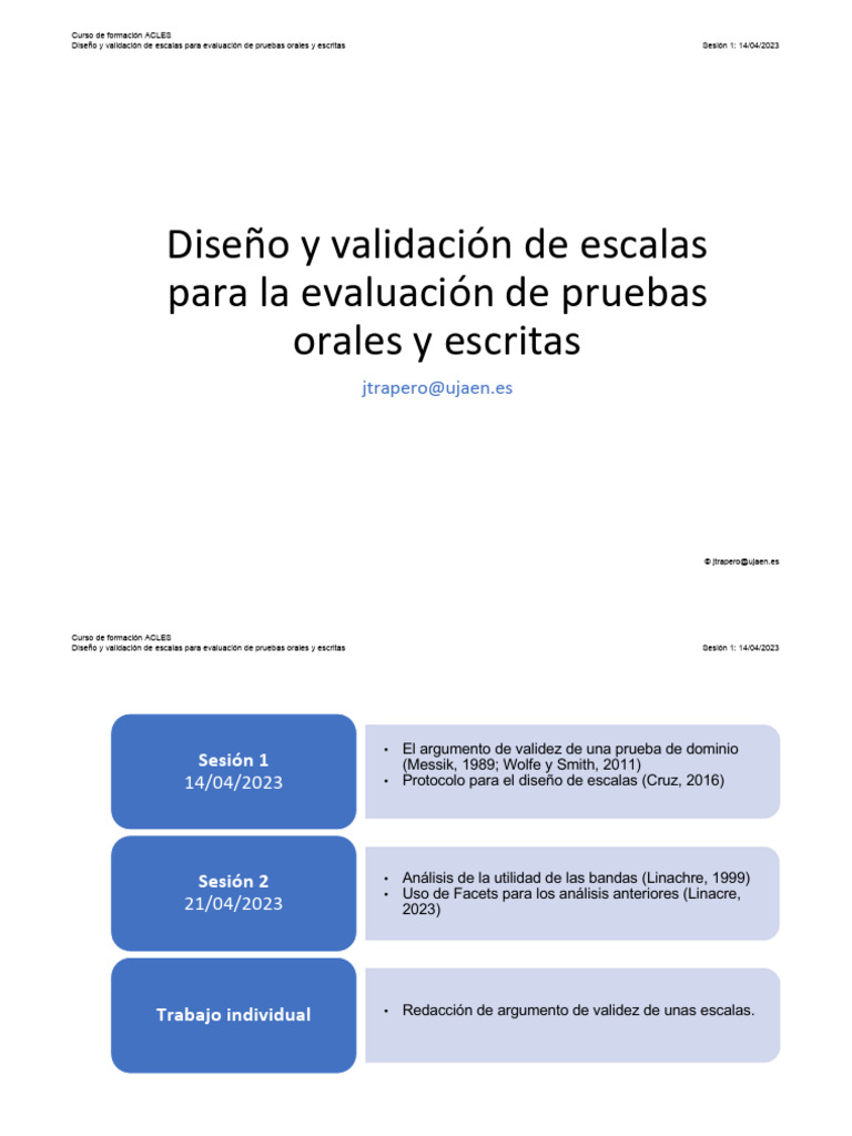 Diapositivas de La Sesion 1 | PDF | Validez (Estadísticas) | Psicometría