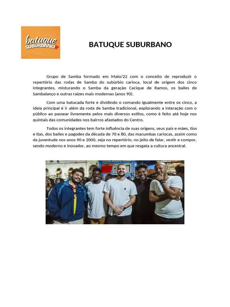 Release Batuque Suburbano | PDF