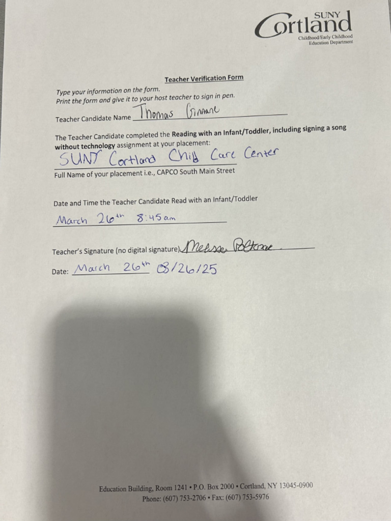 Teacher Verification Form | PDF