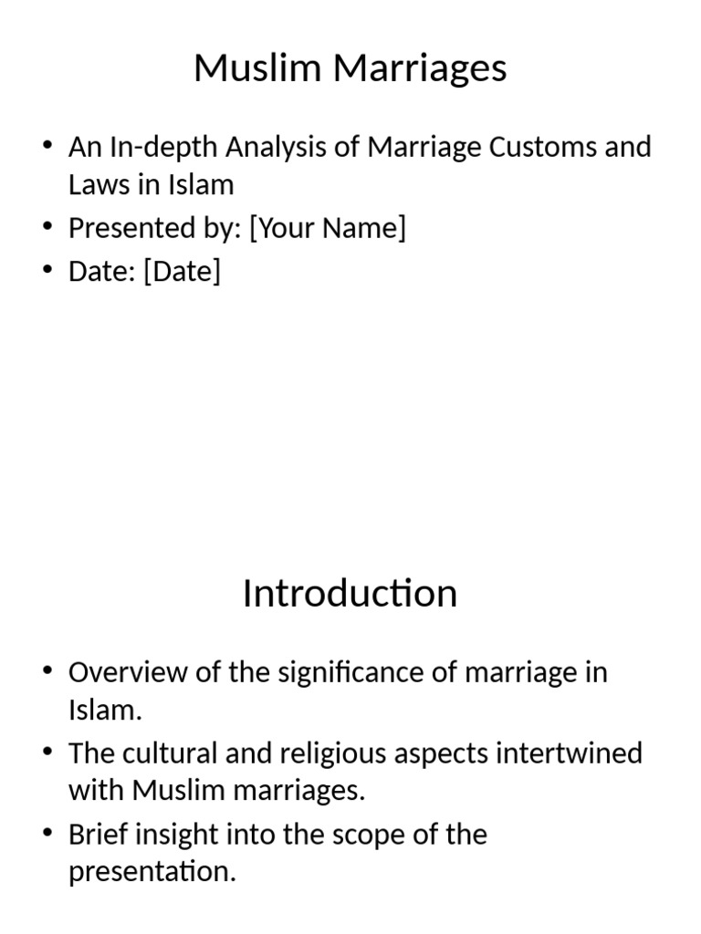 Muslim Marriages Presentation | PDF | Marriage | Sharia