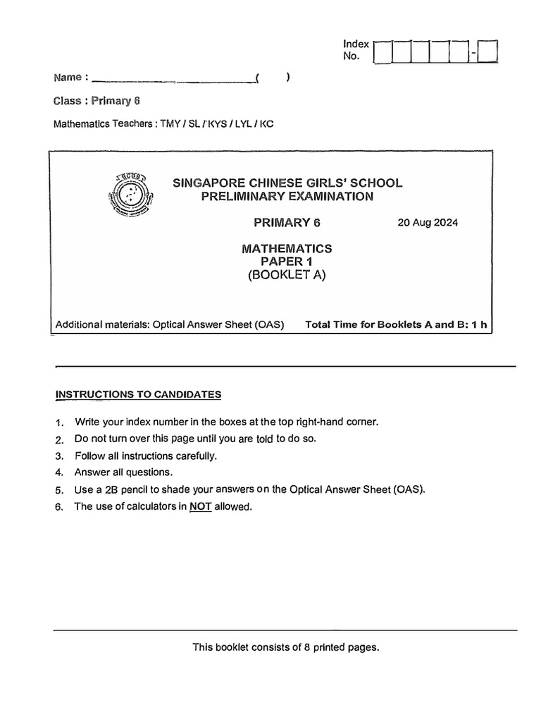 Pages From 2024 P6 Maths Prelim Exam SCGS | PDF