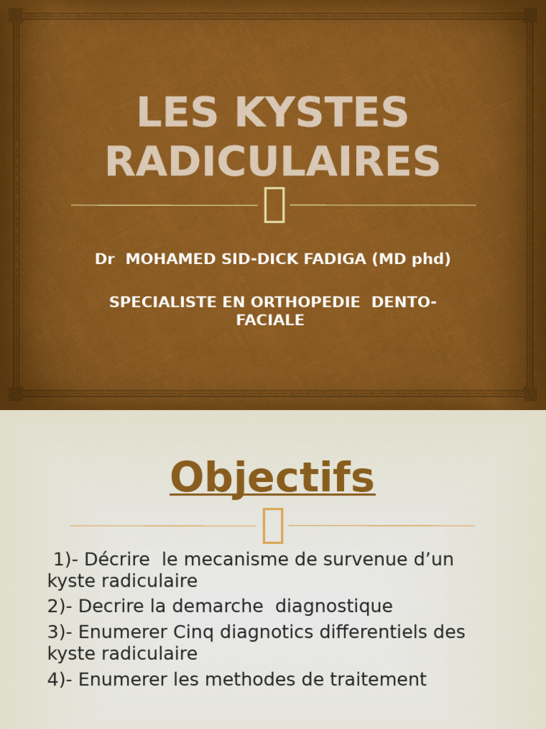 Kystes Radiculaires : Diagnostic et Traitement | PDF | Spécialités ...