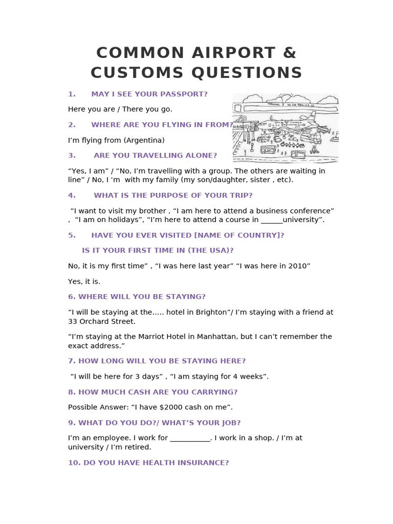 Airport Customs Q&A Guide | PDF
