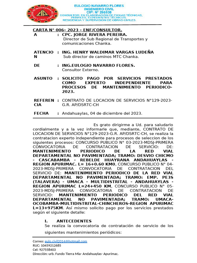 Cartas MTC-2023 | PDF | Gobierno