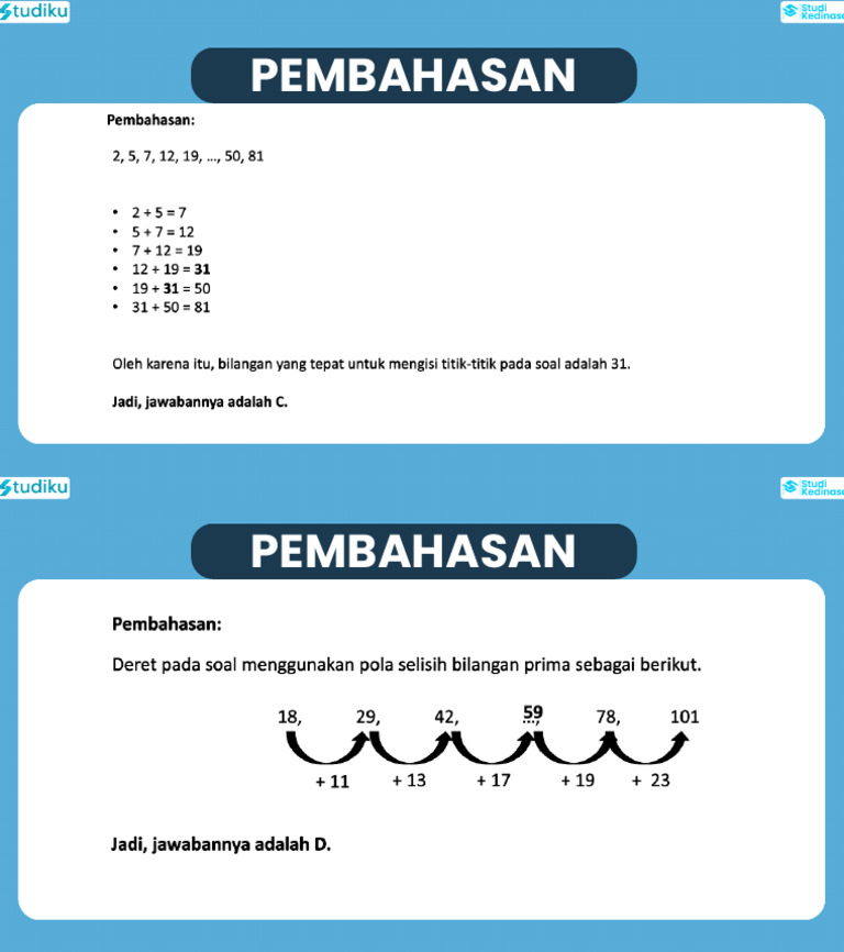 Pembahasan Deret Angka 1 | PDF