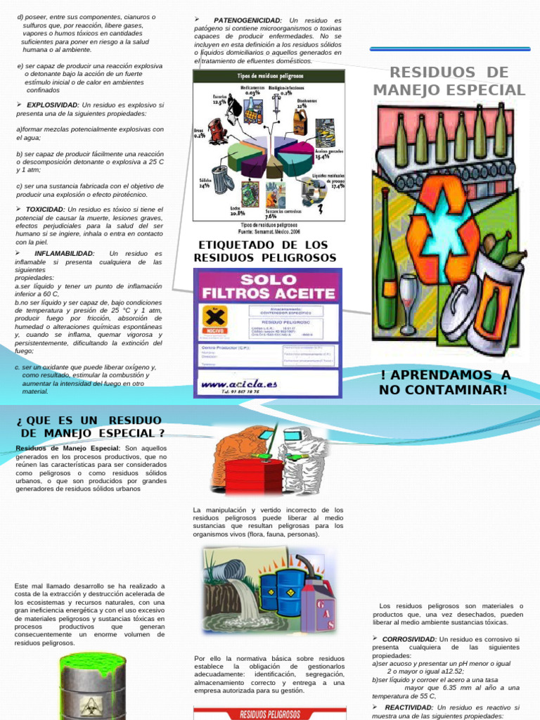 Residuos de Manejo Especial | PDF | Residuos | Toxicidad