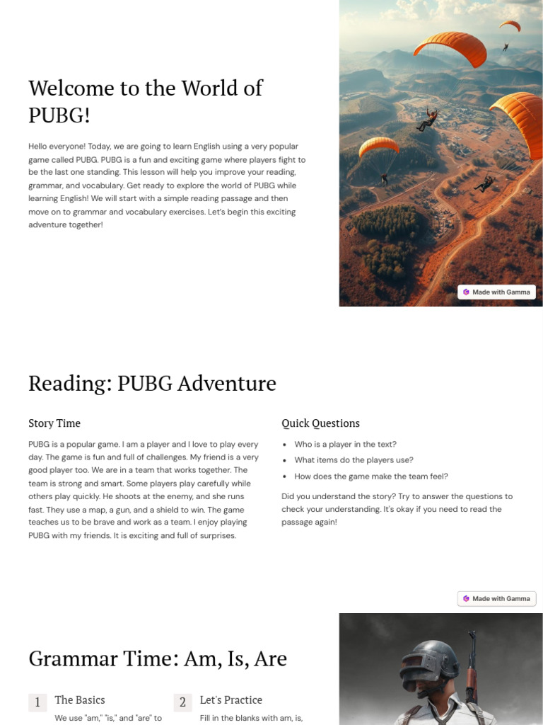 Welcome-to-the-World-of-PUBG | PDF | English Language | Vocabulary