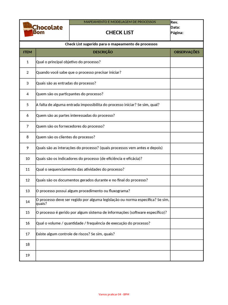 CheckList - AULA | PDF