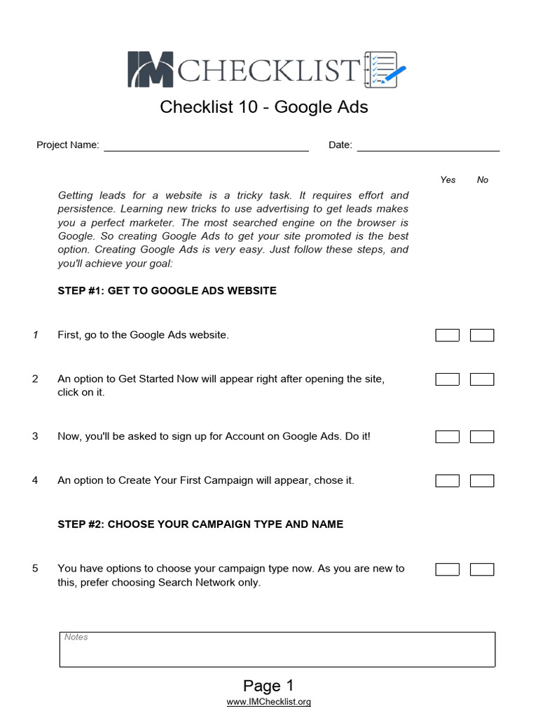 Checklist-10-Google-Ads | PDF | Promotion And Marketing Communications