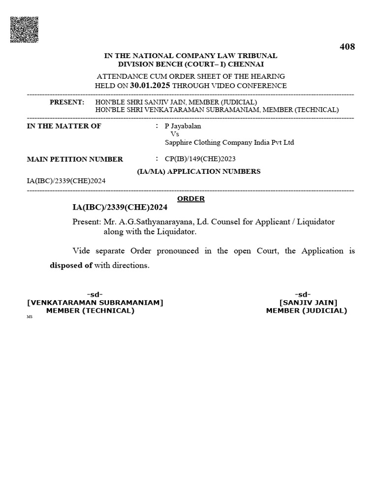 Sapphire Clothing Co. Liquidation Order | PDF | Bankruptcy | Bankruptcy ...