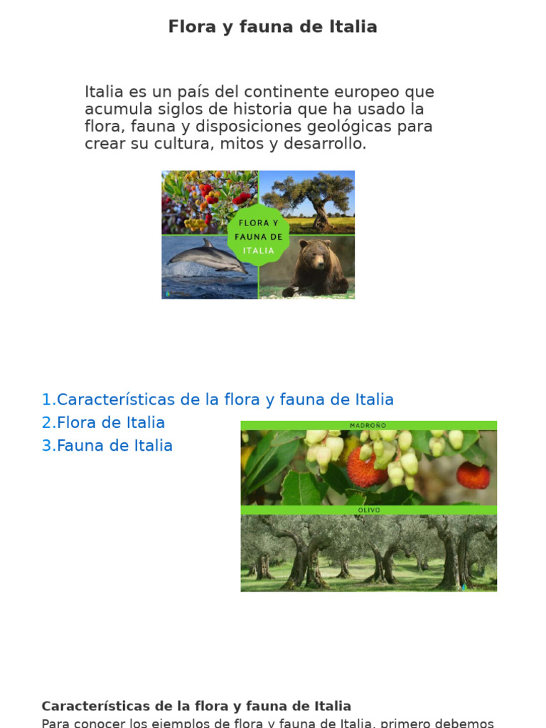 Biodiversidad de la Flora y Fauna Italiana | PDF | Italia | Europa