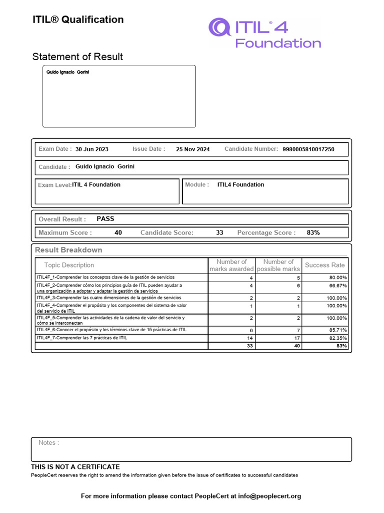 Statement of Result | PDF