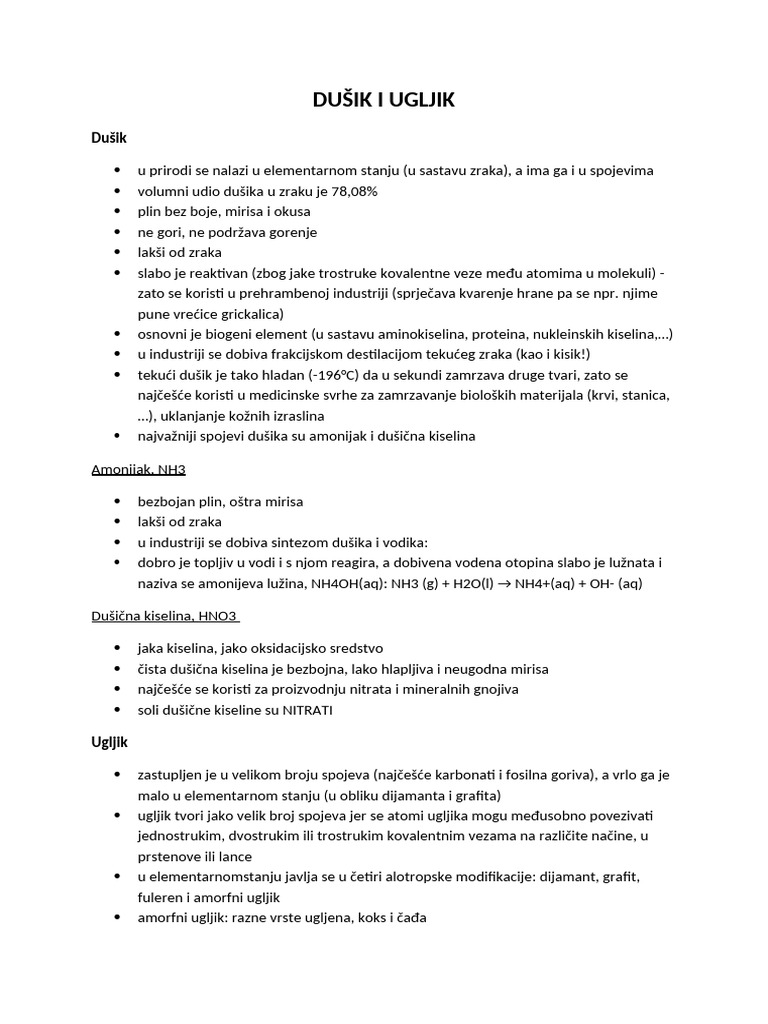 Dušik i ugljik | PDF