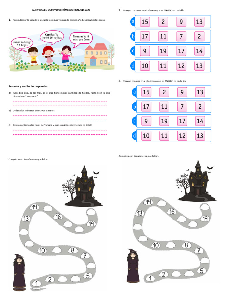 Actividades de Comparación Numérica | PDF
