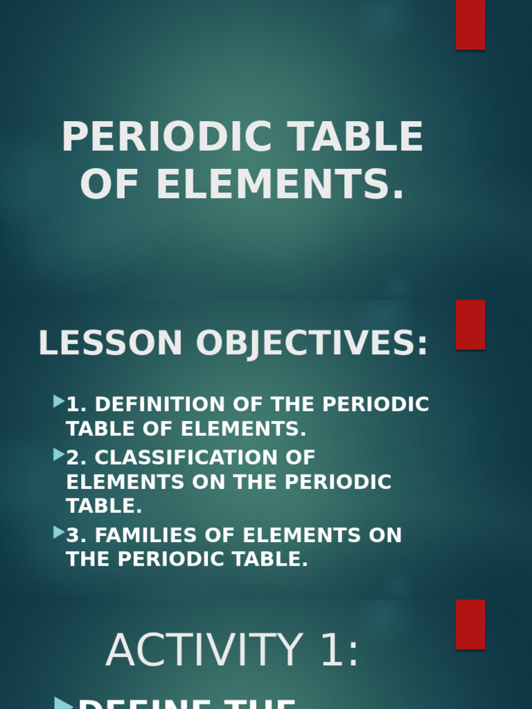 Periodic Table of Elements Js 3 | PDF