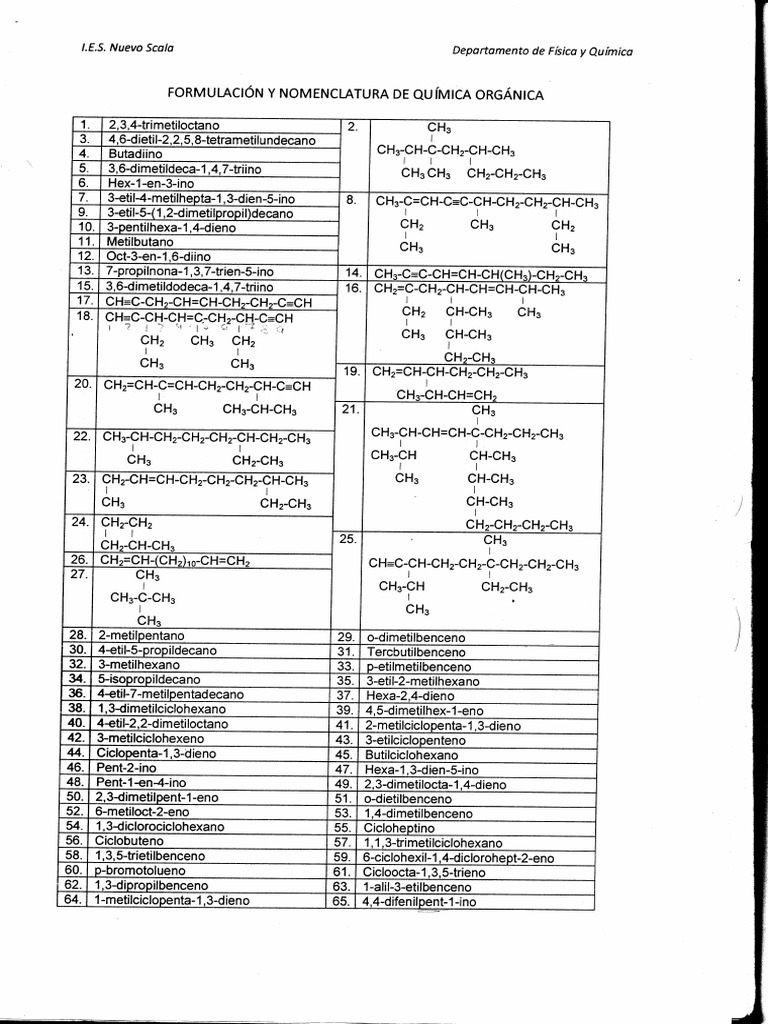 Ejercicios formulaciÃ³n orgÃ¡nica | PDF