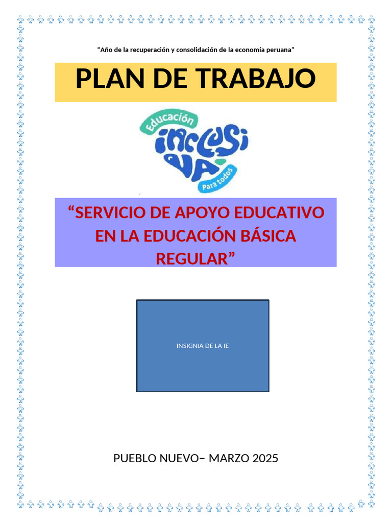 Plan de Trabajo Sae Iei XXXXX | PDF | Inclusión (Educación) | Enseñando