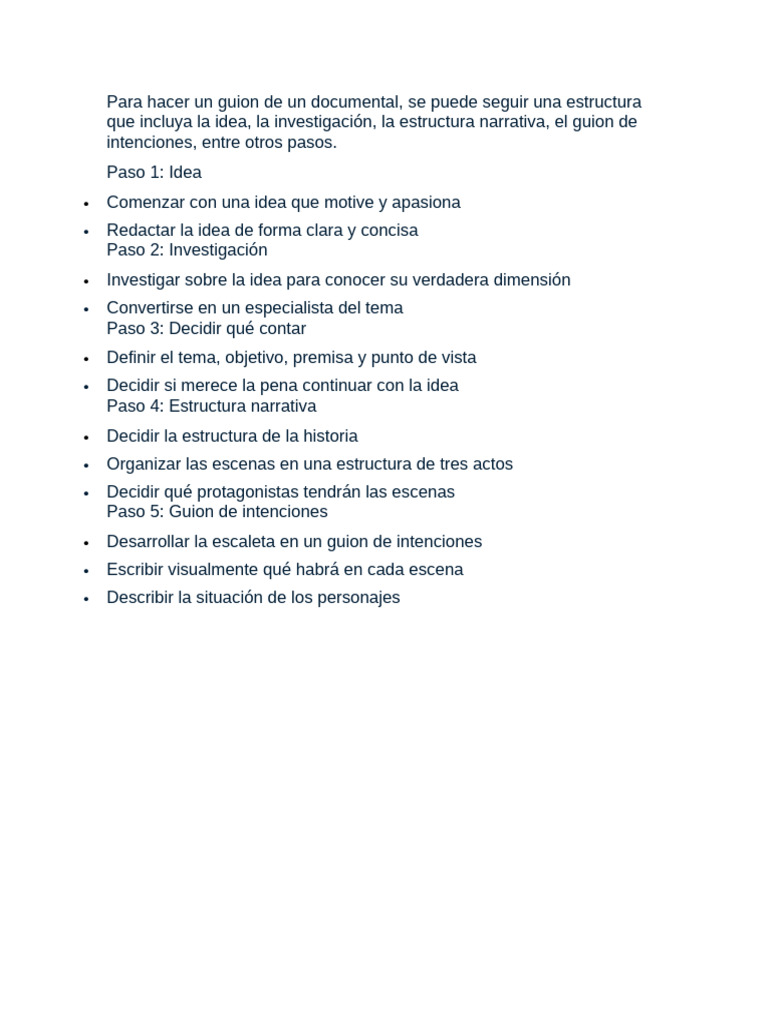 Para Hacer Un Guion de Un Documental | PDF