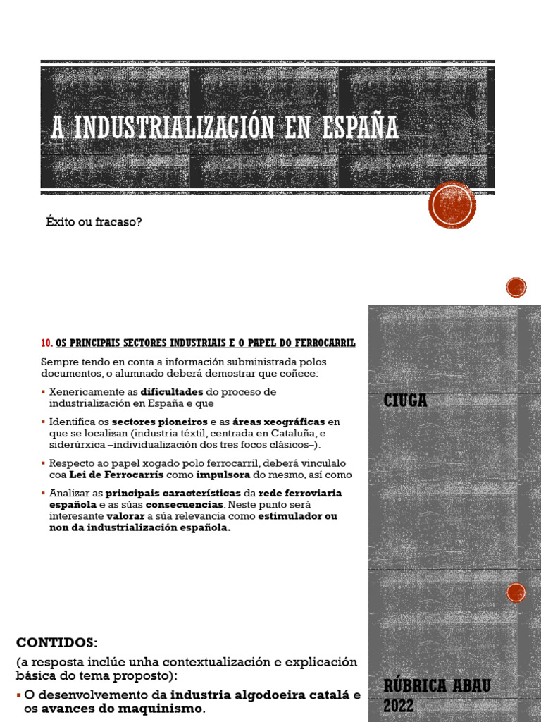 Tema 10. A Industrialización en España | PDF