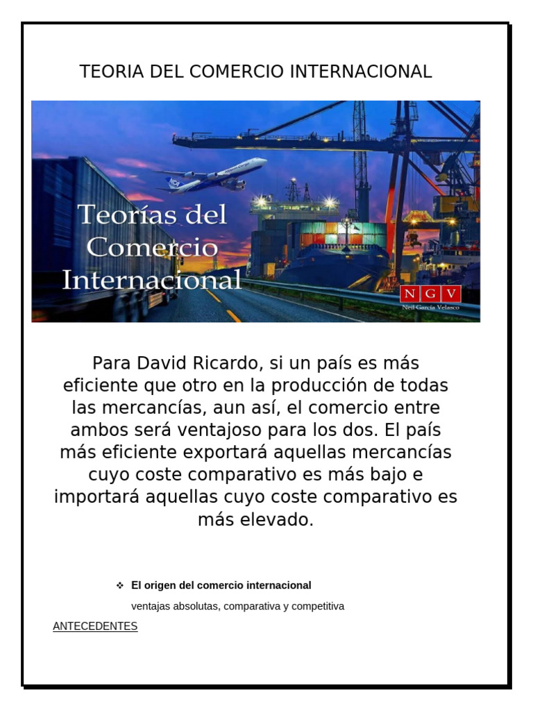 Teoria Del Comercio Internacional Dcumento Bere | PDF | Tipo de cambio | El comercio internacional