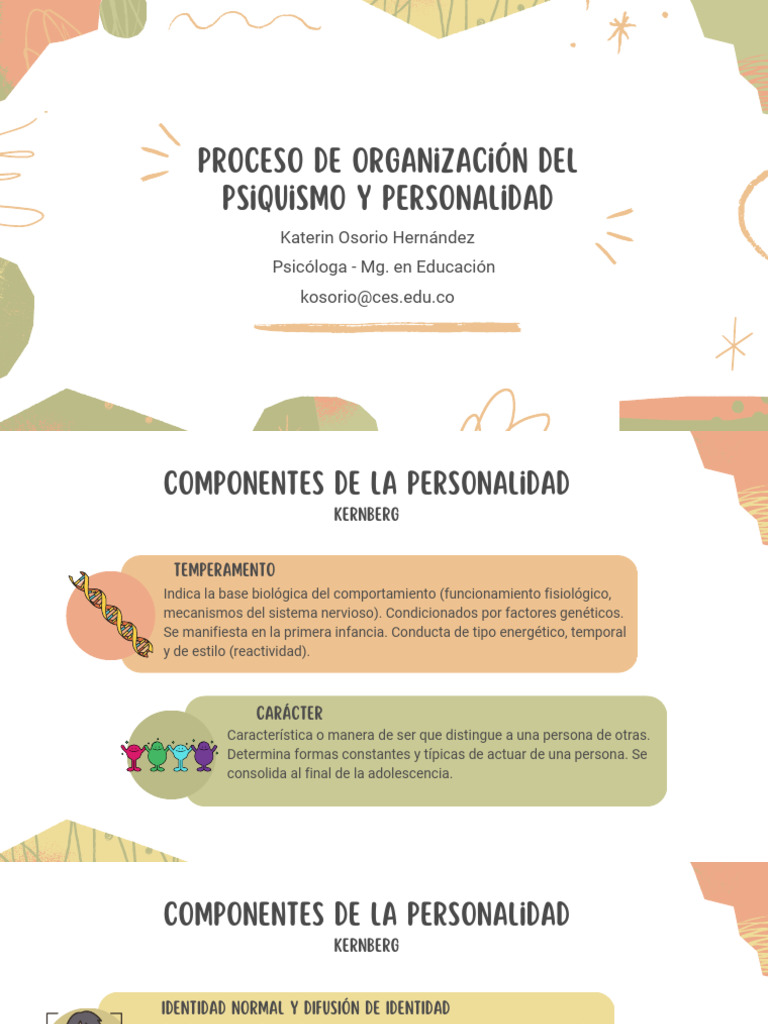 Organización del Psiquismo y Personalidad | PDF | Psique (psicología ...
