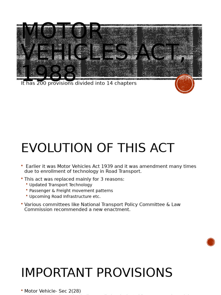 Motor Vehicles Act, 1988 | PDF | Vehicles | Tribunal
