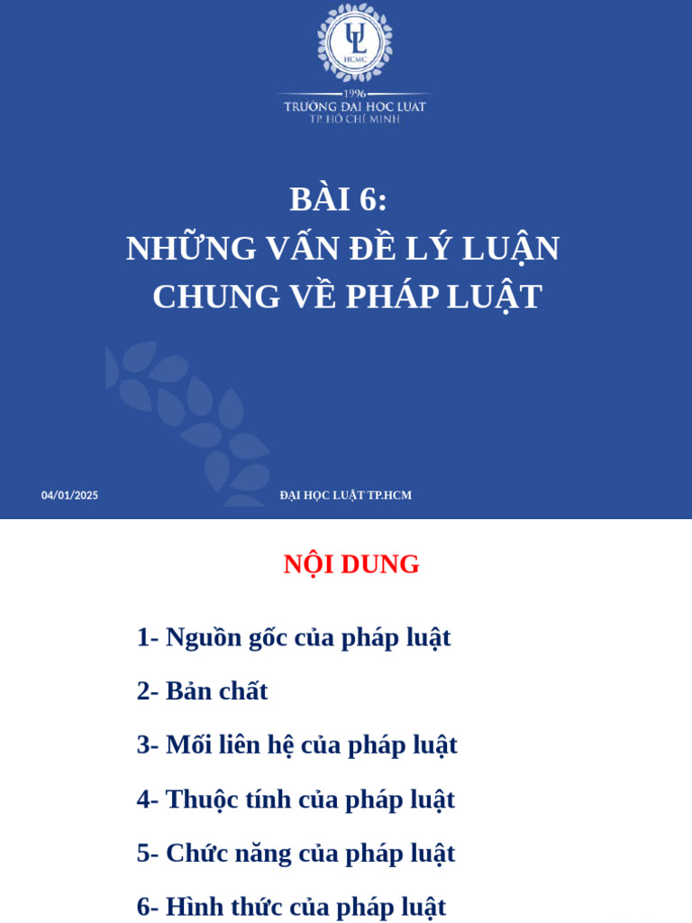 Bai 7 PowerPoint - Nhung Van de Ly Luan Ve Phap Luat | PDF