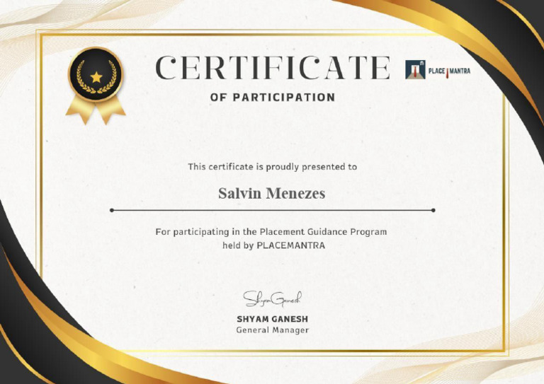 Participation Certificate | PDF