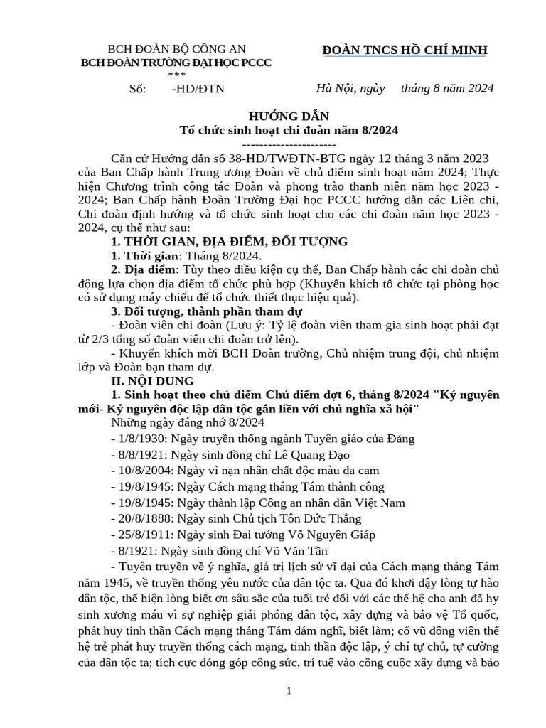 HD Sinh Ho T T8.2024 | PDF