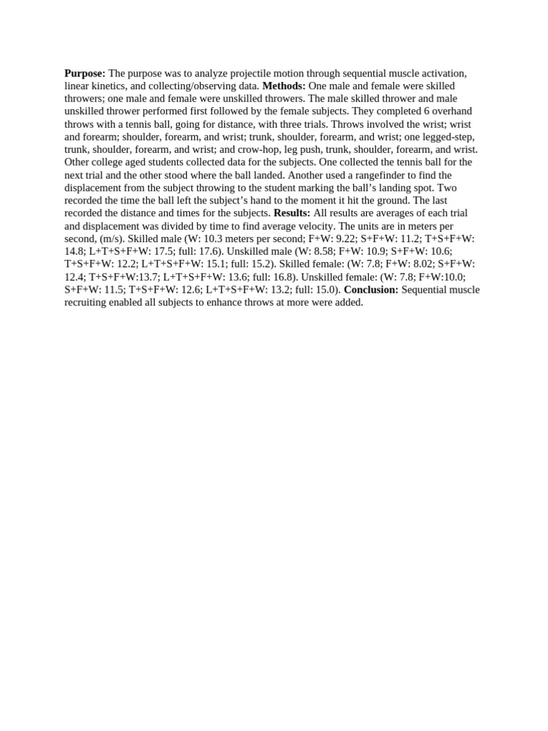 Analyzing Projectile Motion in Throwing | PDF
