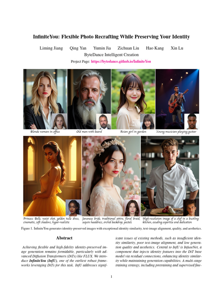 InfiniteYou: Identity-Preserved Image Generation | PDF | Machine Learning