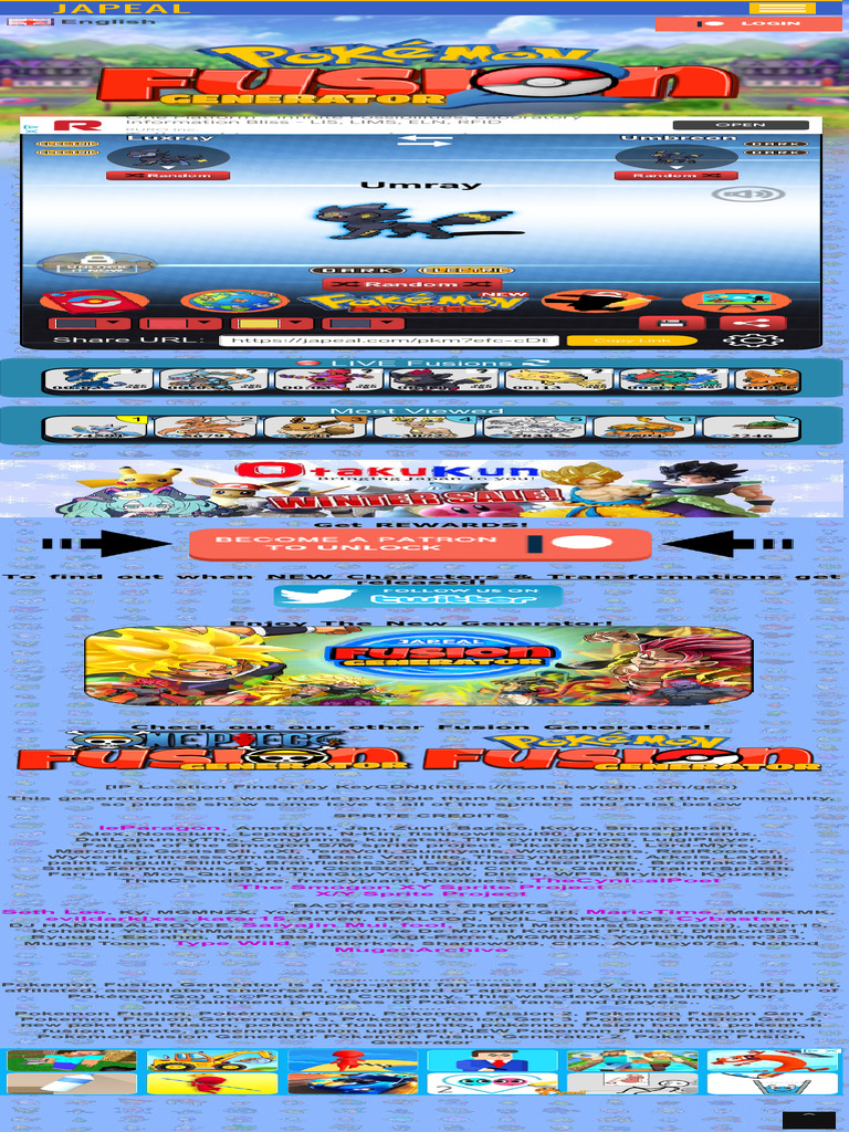 Japeal Pokémon Fusion Generator Guide | PDF | Pokémon | Japanese Role ...