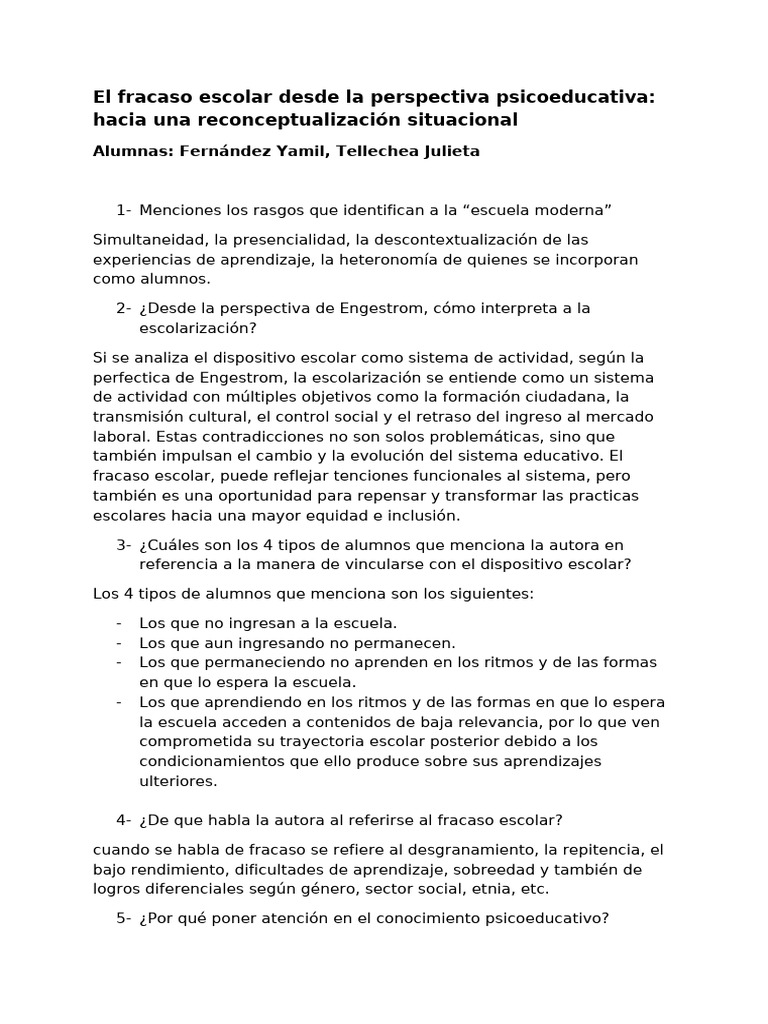 El Fracaso Escolar Desde La Perspectiva Psicoeducativa Hacia | PDF | Sicología | Aprendizaje