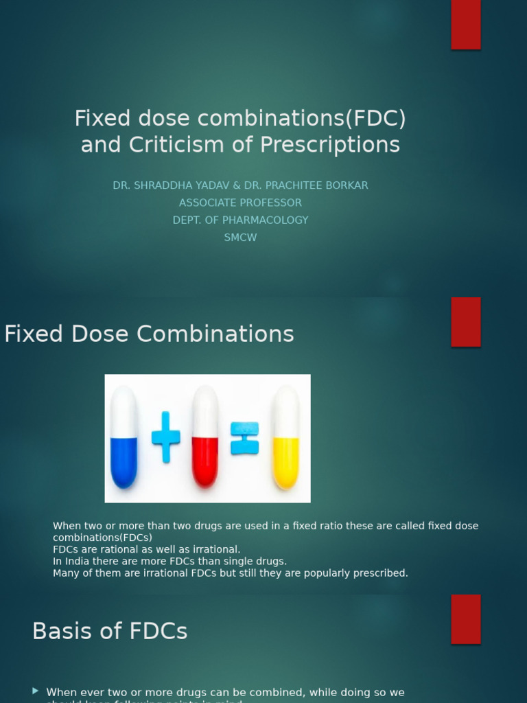 Fixed Dose Combination and Criticism of Prescriptio | PDF | Asthma | Vasodilation