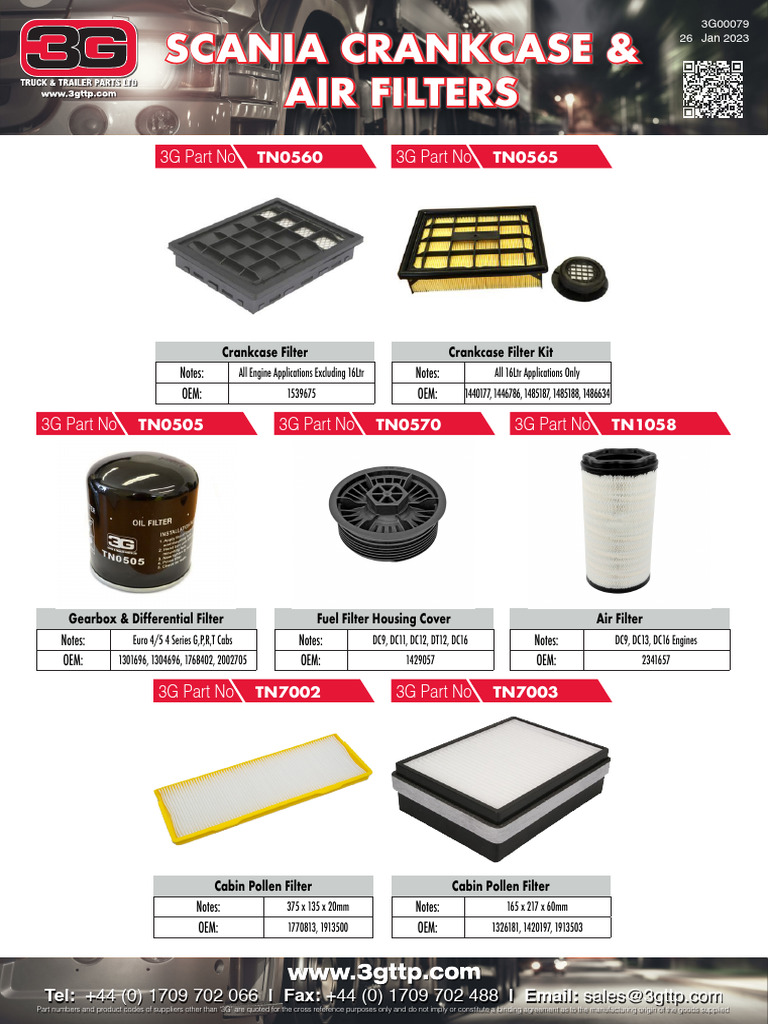 3G00079 - Scania Filters Template-1 PDF | PDF