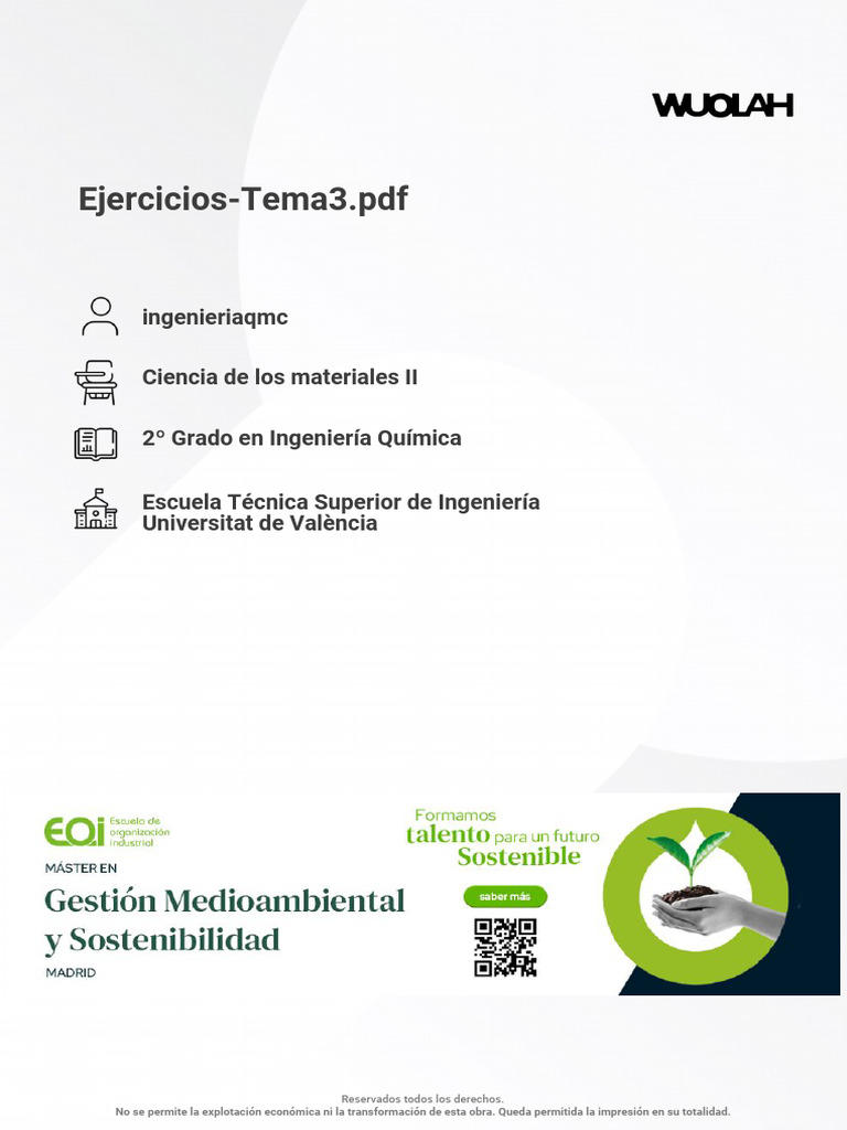 Wuolah Free Ejercicios Tema3 | PDF | Fatiga (material) | Fractura