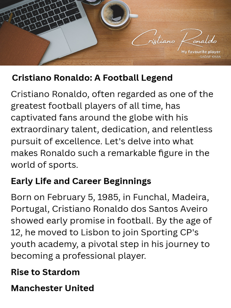 Cristiano Ronaldo A Football Legend - 20250121 - 234433 - 0000 | PDF ...