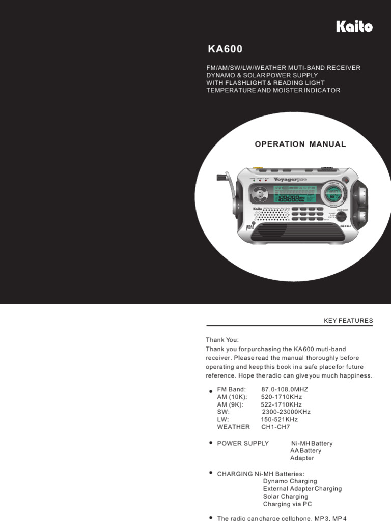 KA600 Voyager Pro Radio Manual | PDF | Frequency Modulation | Radio