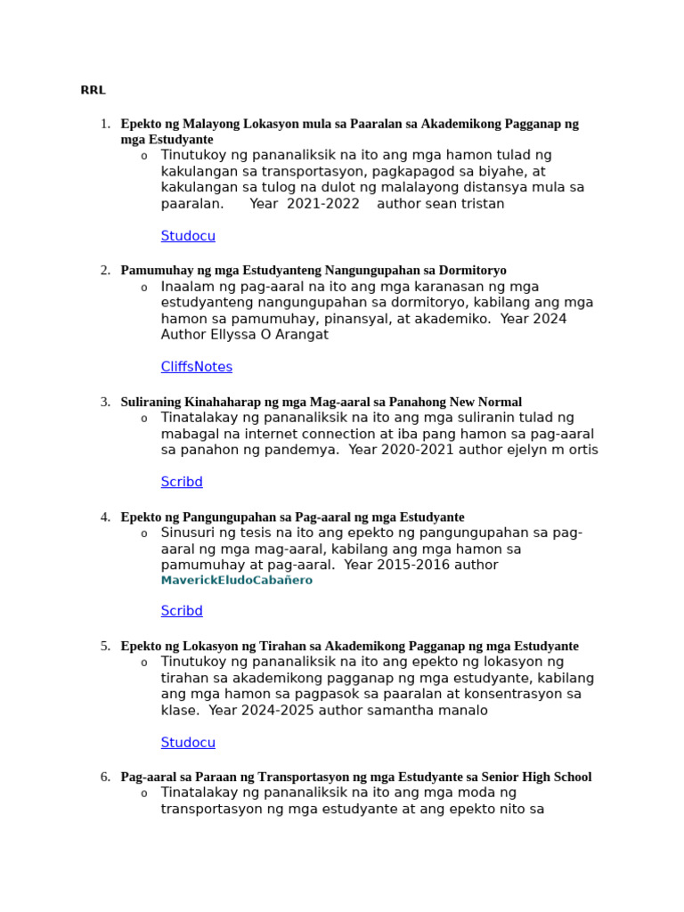 RRL at Thesis - Docx 1 | PDF